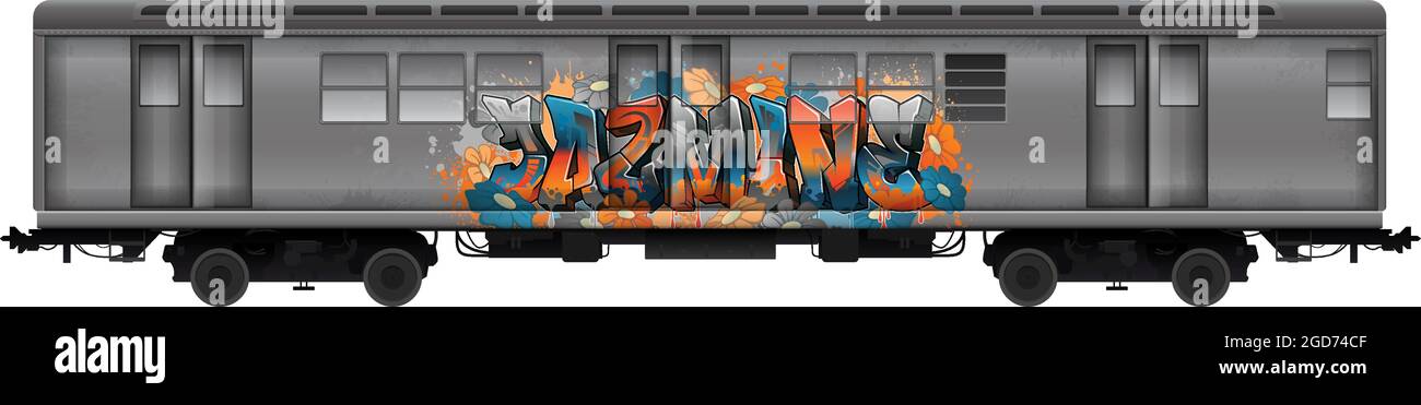 Subway Train In Vector Super realistic Subway car in Vector graphics ...