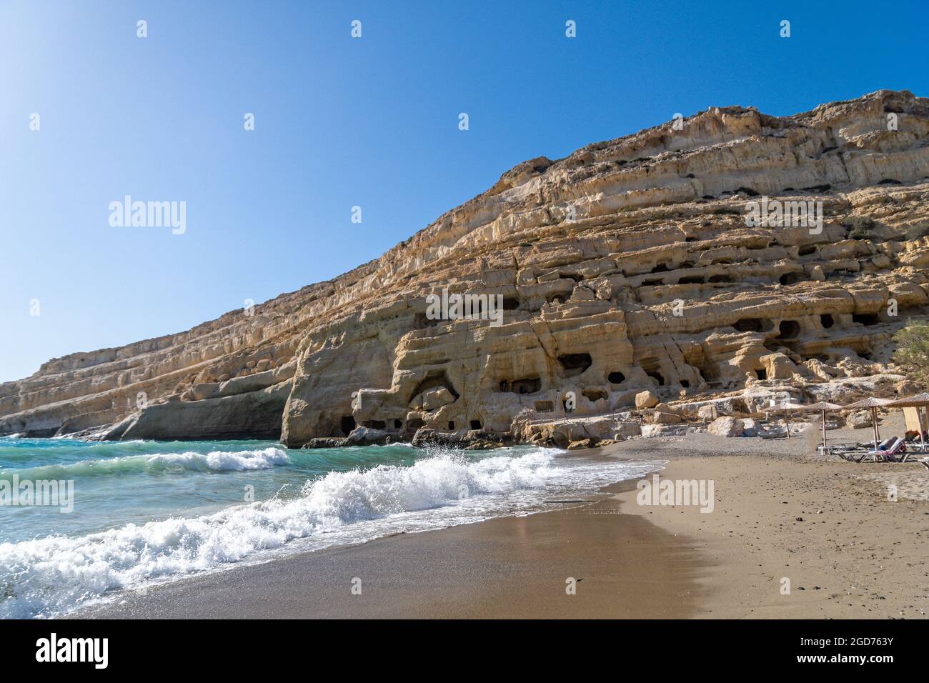 The Matala Caves on the Greek island of Crete Stock Photo - Alamy