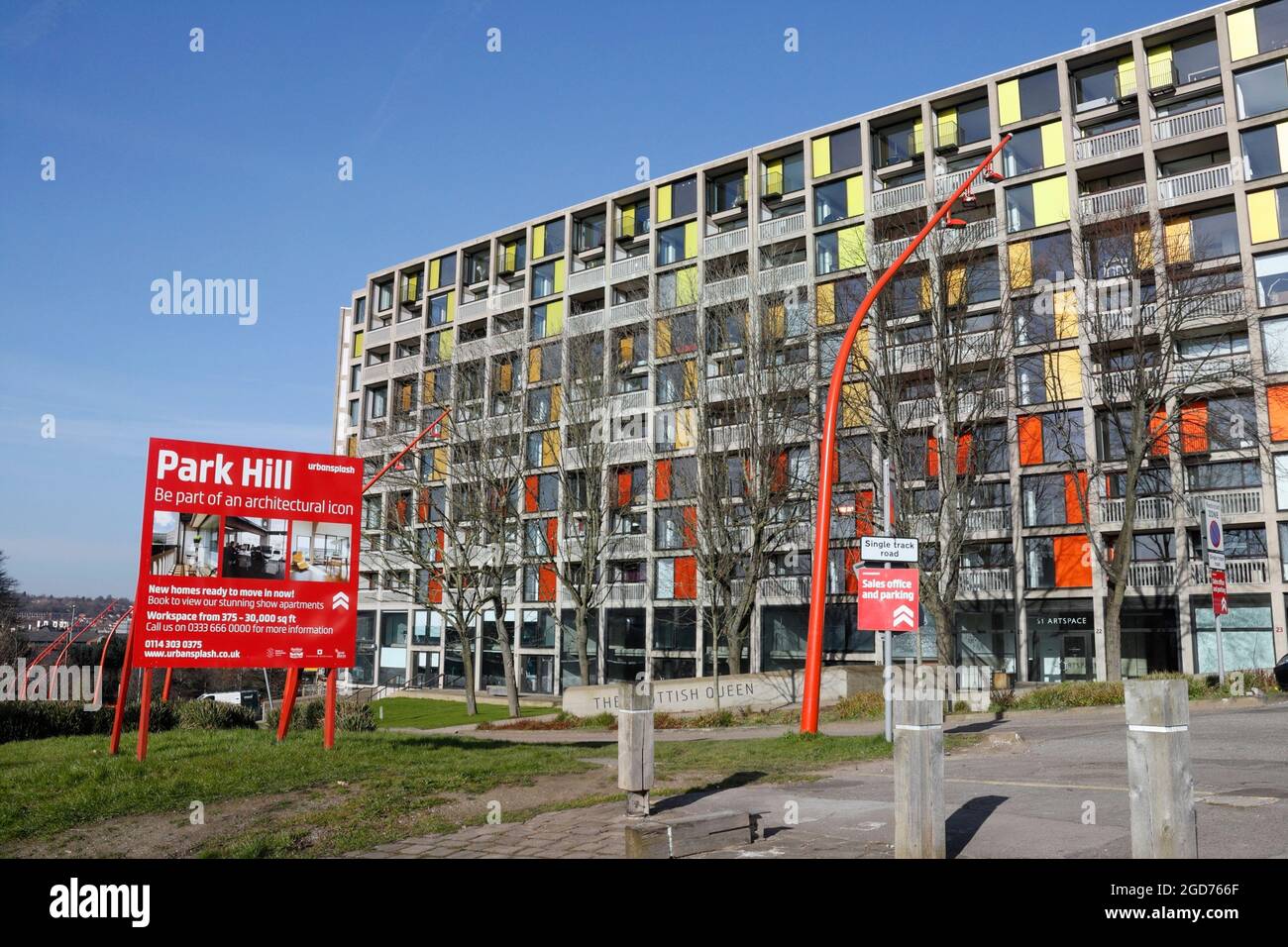 Refurbished Park Hill flats, Sheffield, England. Listed building ...
