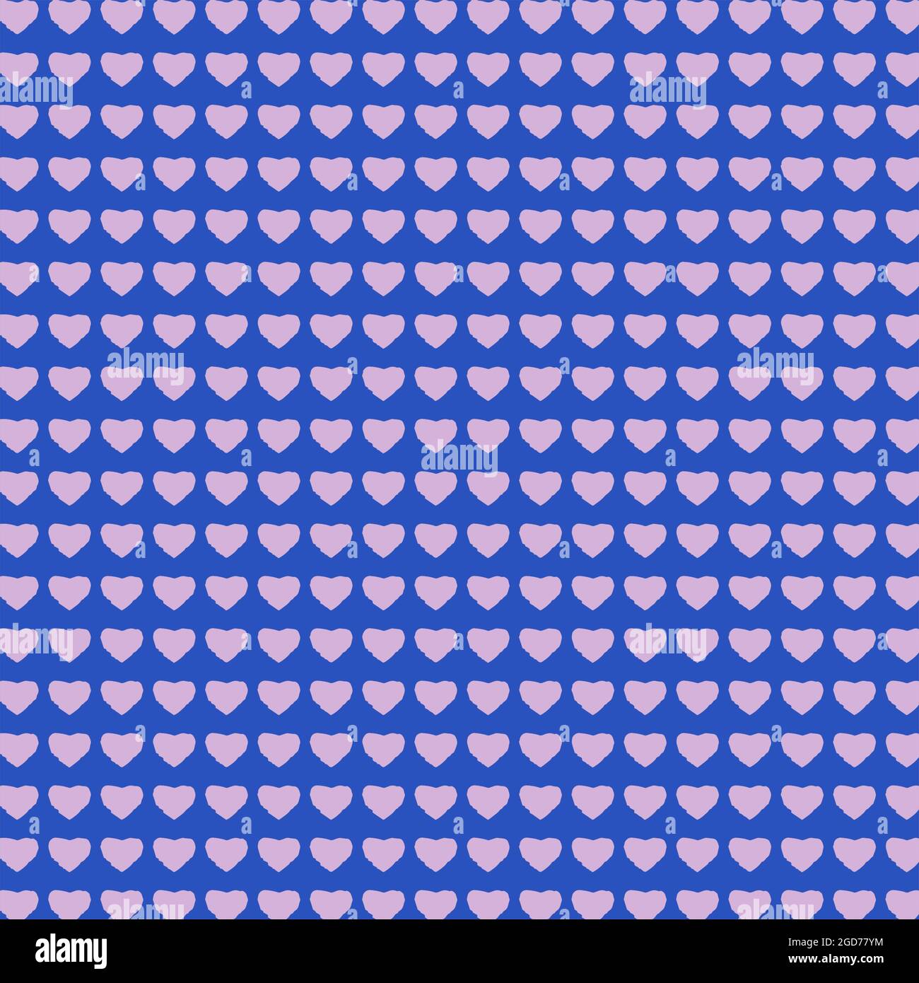 Cerulean blue and pink heart pattern with rows of small hearts in this ...