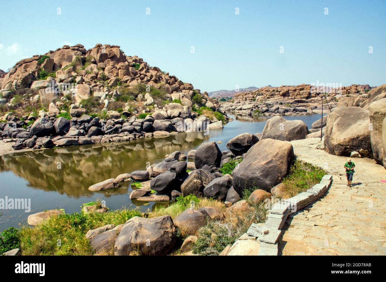 river tungabhadra & landscape at hampi karnataka Stock Photo - Alamy