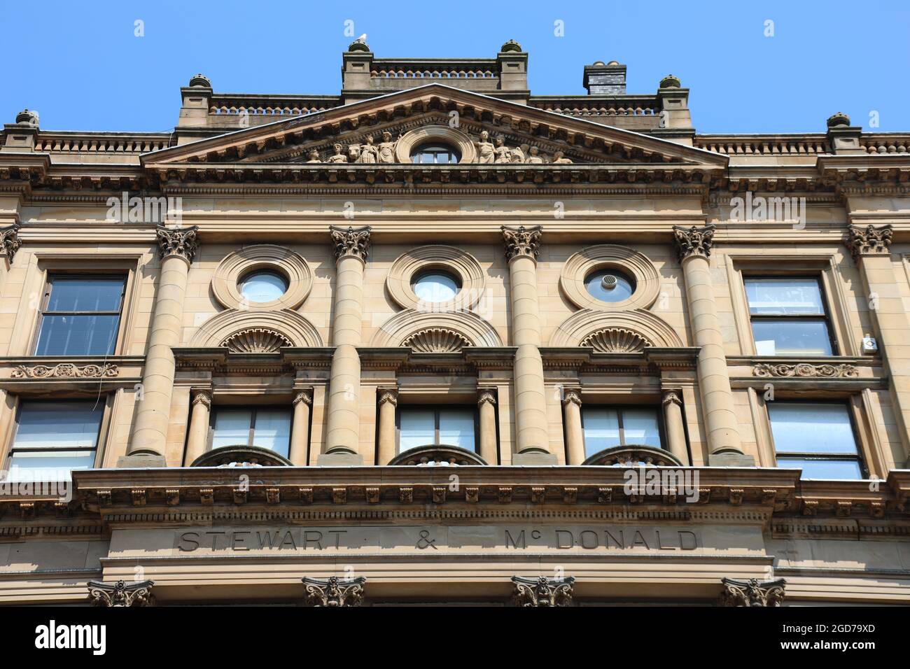 Facade of the famous Stewart and MacDonald Building on Buchanan Street ...