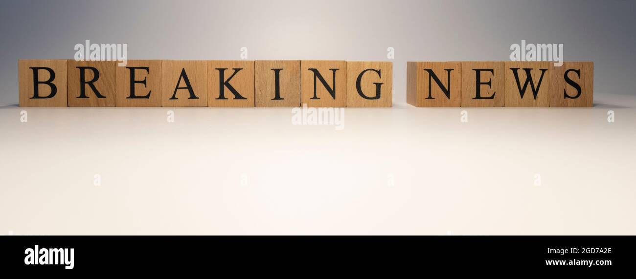 Breaking News was created from wooden cubes. News and journalism ...