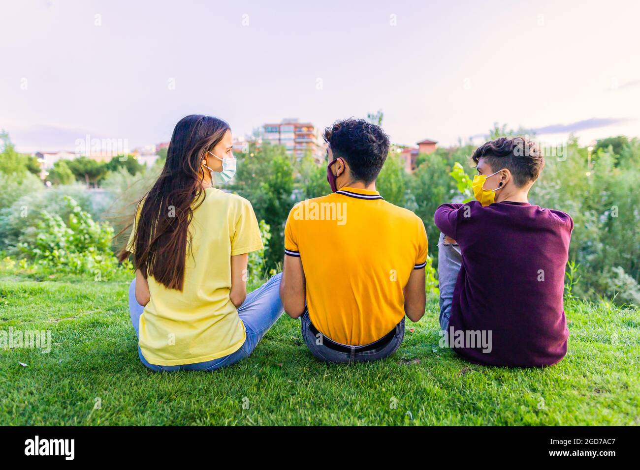 new normal friends life in coronavirus. during pandemic reopening ...