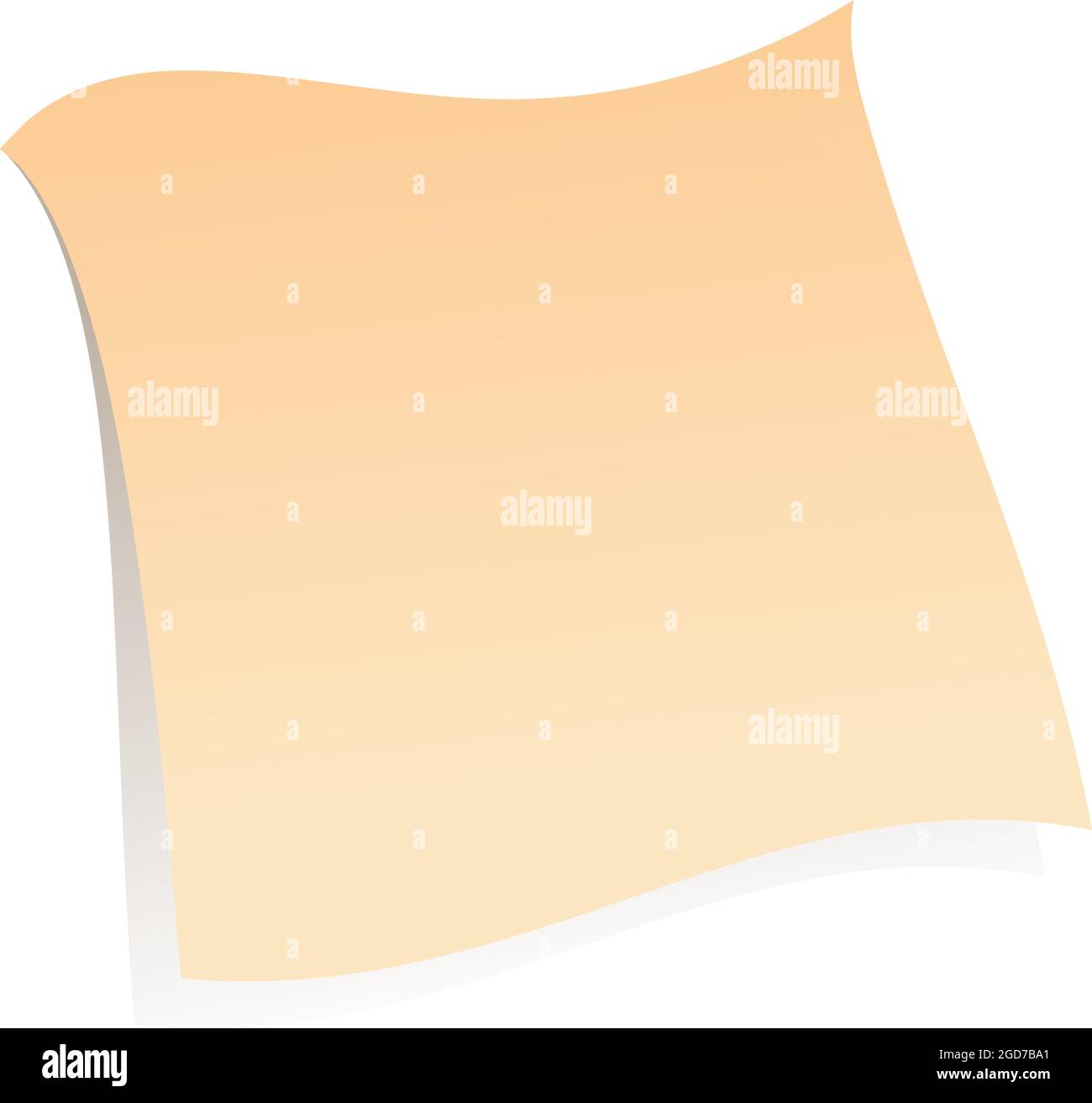 Yellow stick note isolated on white background, vector illustration ...