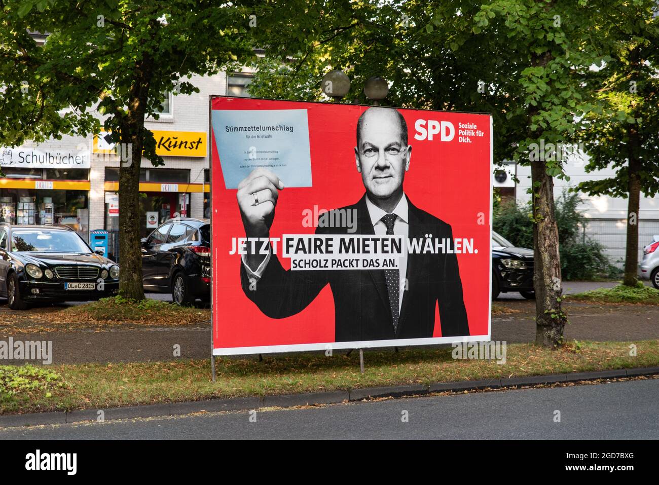08.08.2021 Federal Election Campaign 2021. SPD Election Poster In ...
