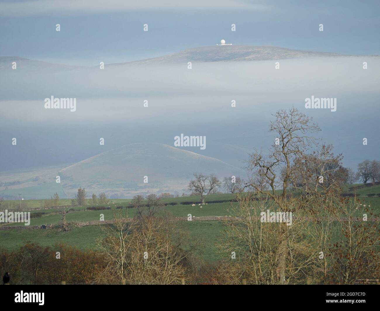 Eden Valley view with cloud inversion above Dufton Pike and below Great ...