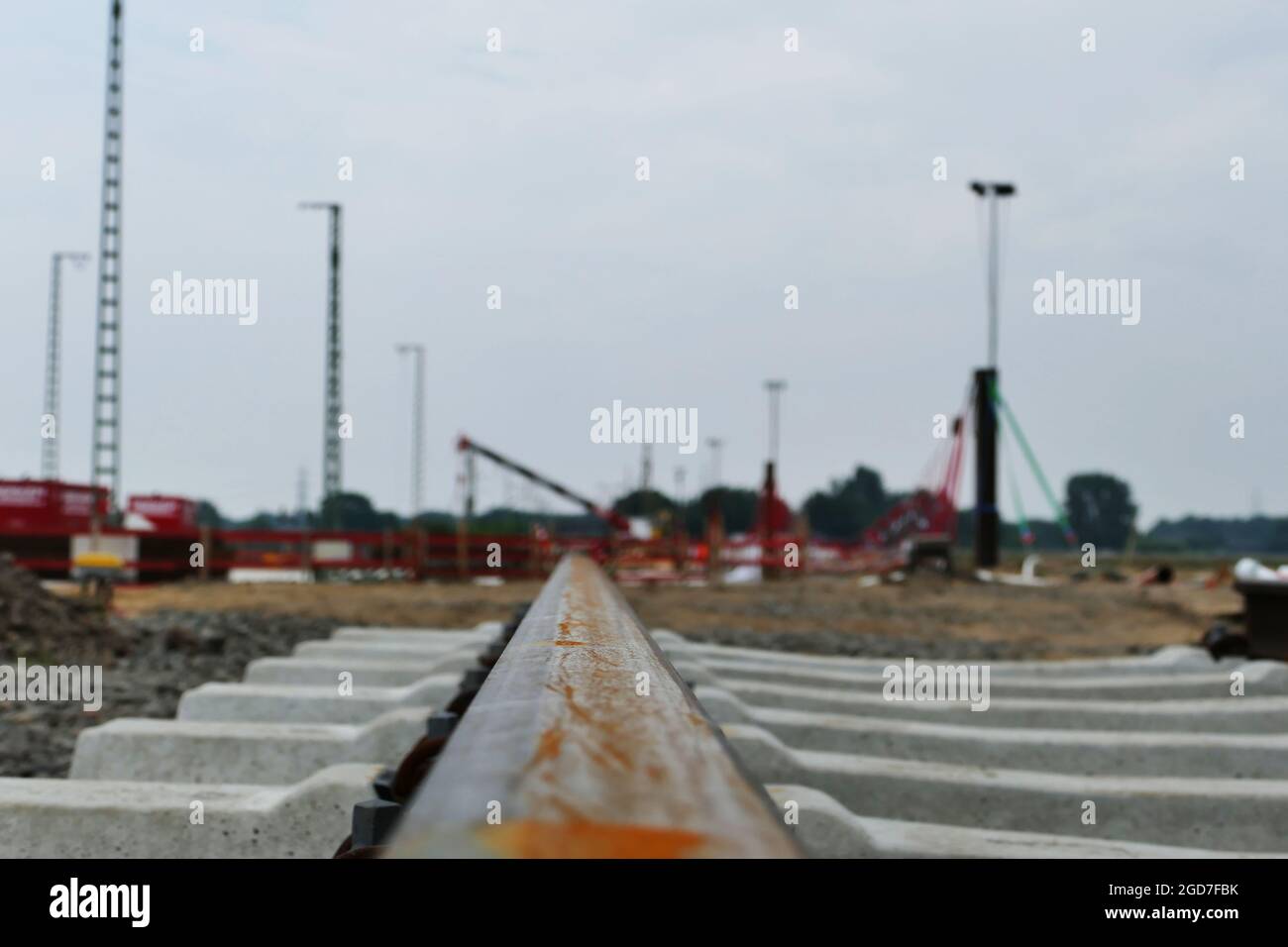 Closeup of industrial rails Stock Photo - Alamy