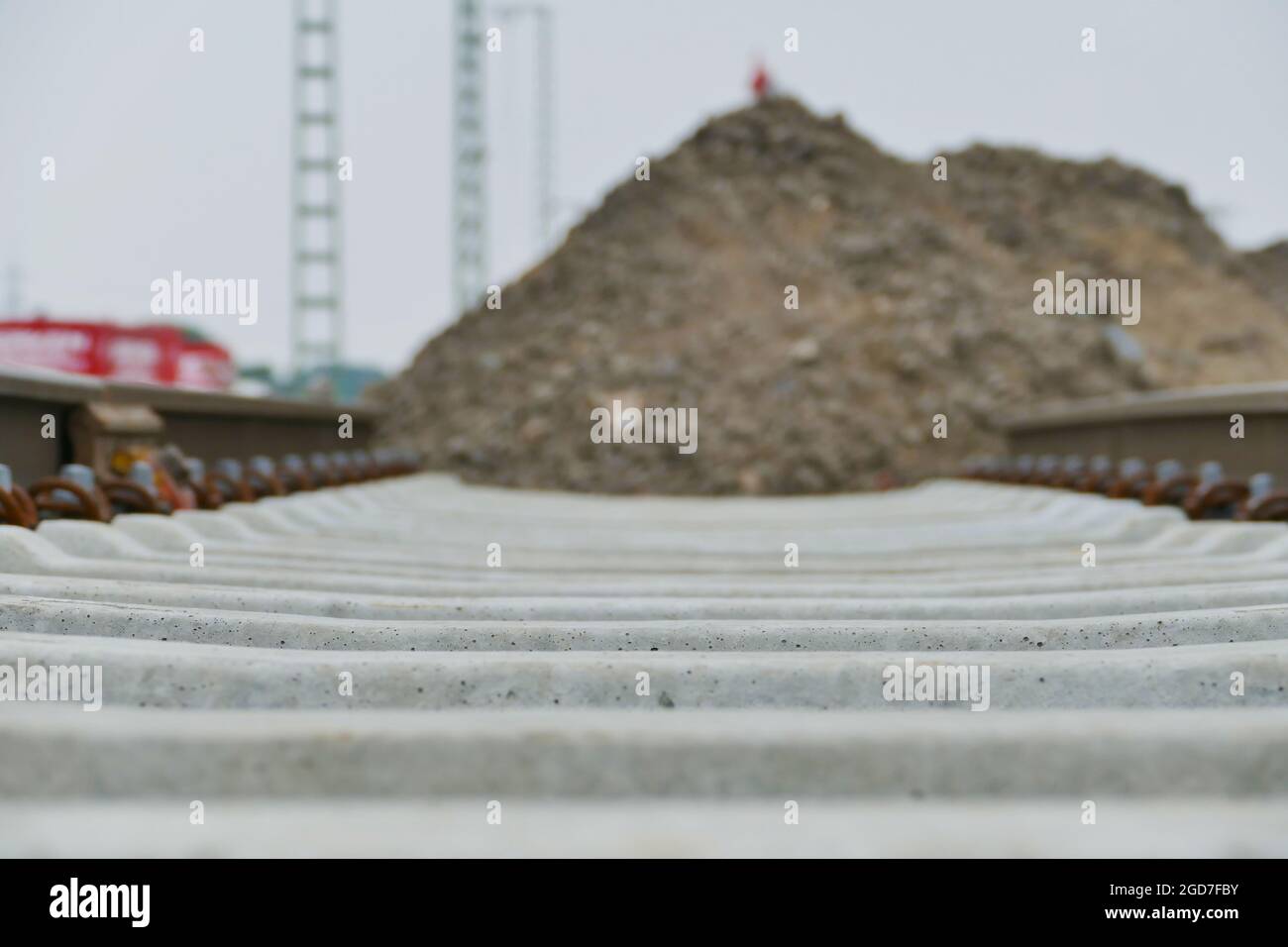 Closeup of industrial rails Stock Photo - Alamy