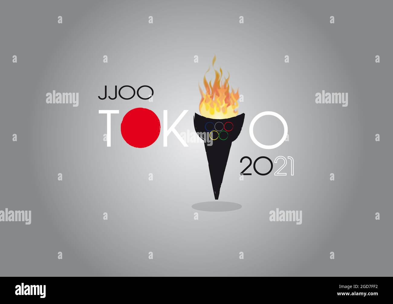 GRADO, SPAIN - Jul 16, 2021: A 2D render of the 2021 Olympic games ...