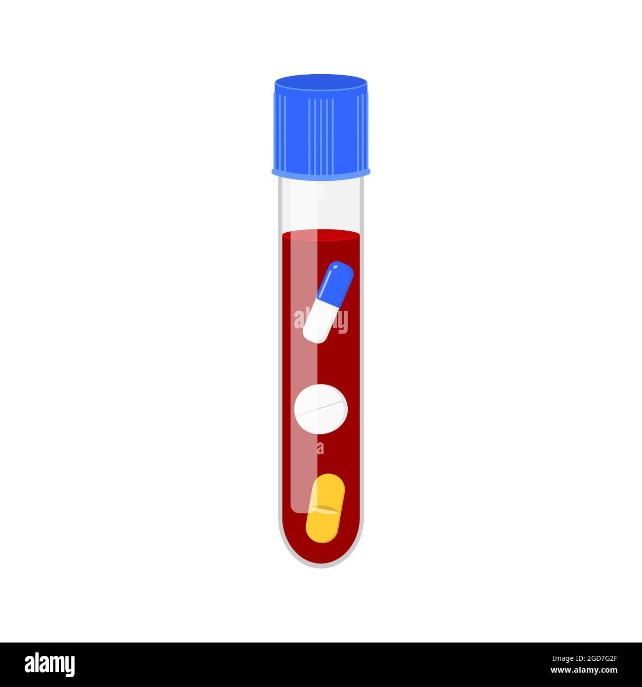 Blood sample with drugs. Doping control in sport. Positive result of ...