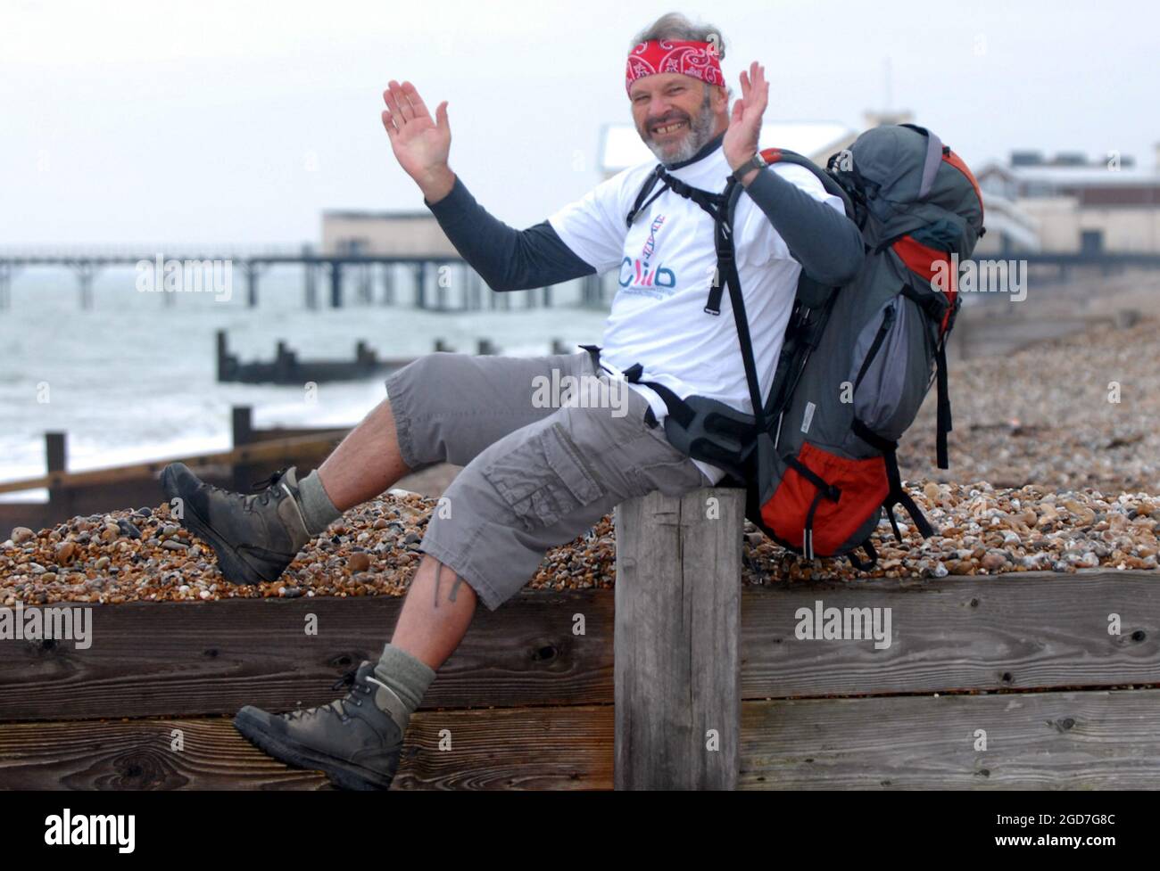 72 year old Colin Snook arrives back in Bognor after a 347 day charity ...