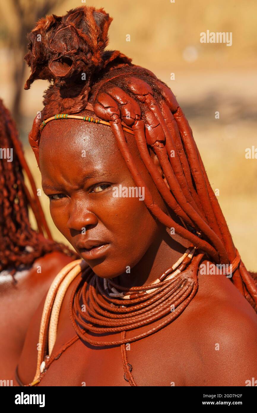 Woman from the himba tribe at Outjo town, Kunene, region, northern ...