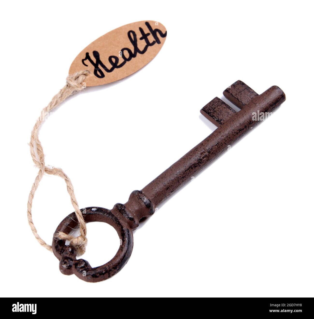 Key to health, Conceptual photo. Isolated on white Stock Photo - Alamy