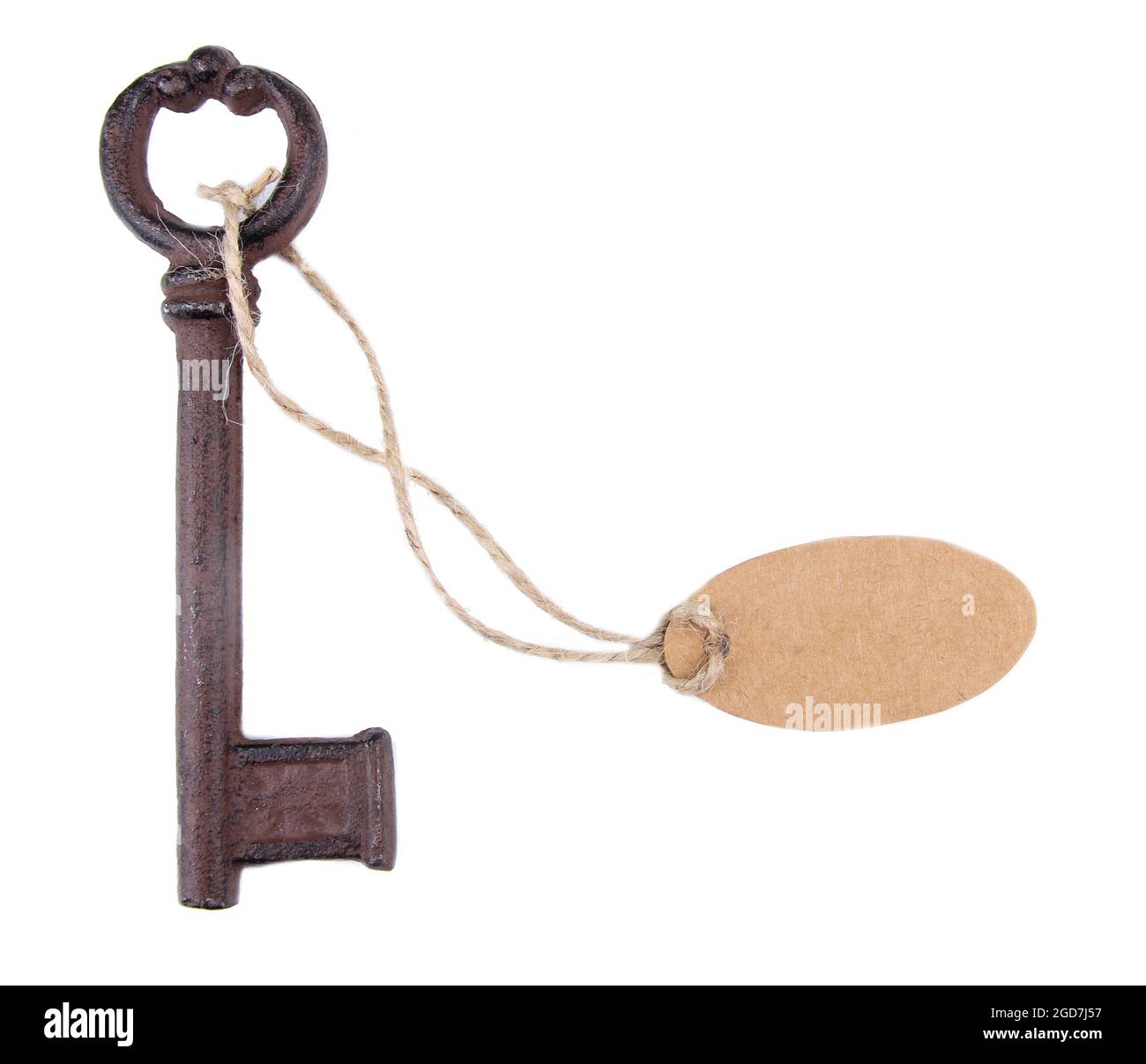 Key with empty tag, isolated on white Stock Photo - Alamy