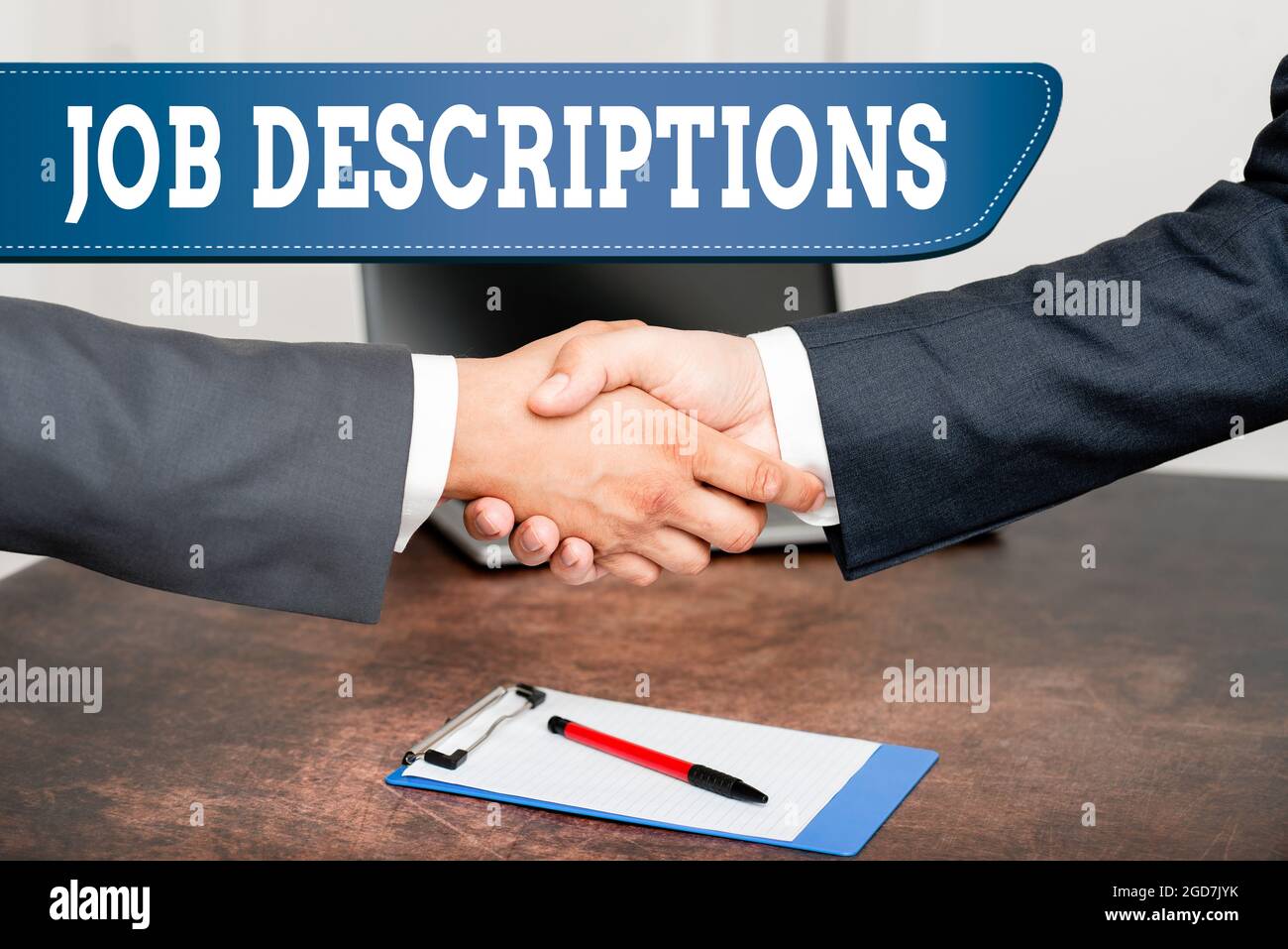 Text caption presenting Job Descriptions. Business approach a formal ...