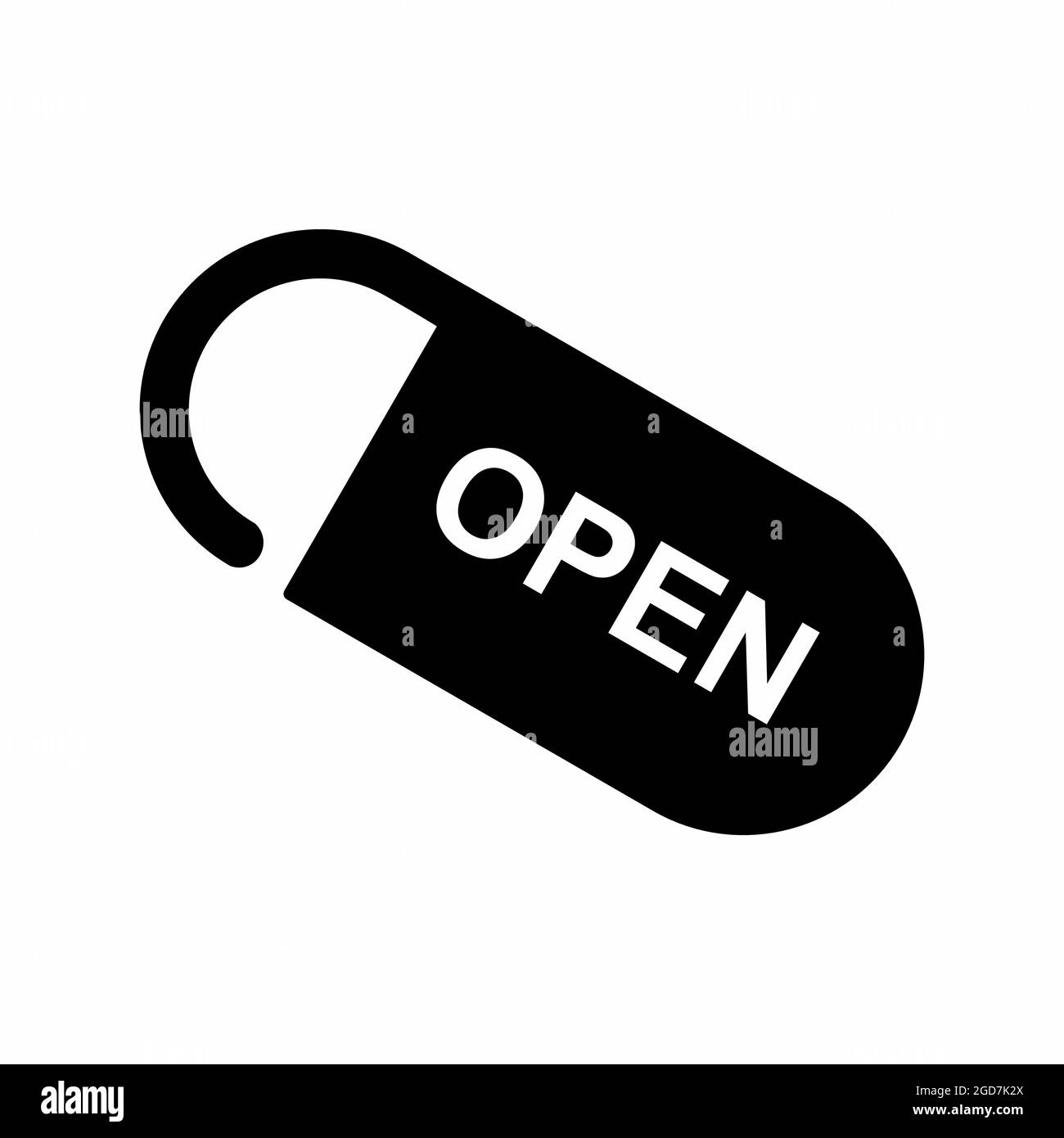 Vector Graphic of Open Tag - Black Style - simple illustration ...