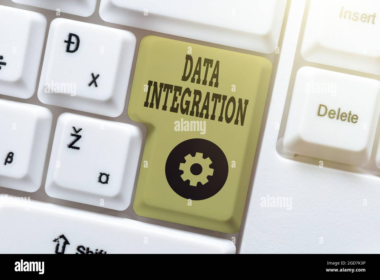 Hand writing sign Data Integration. Business idea involves combining ...