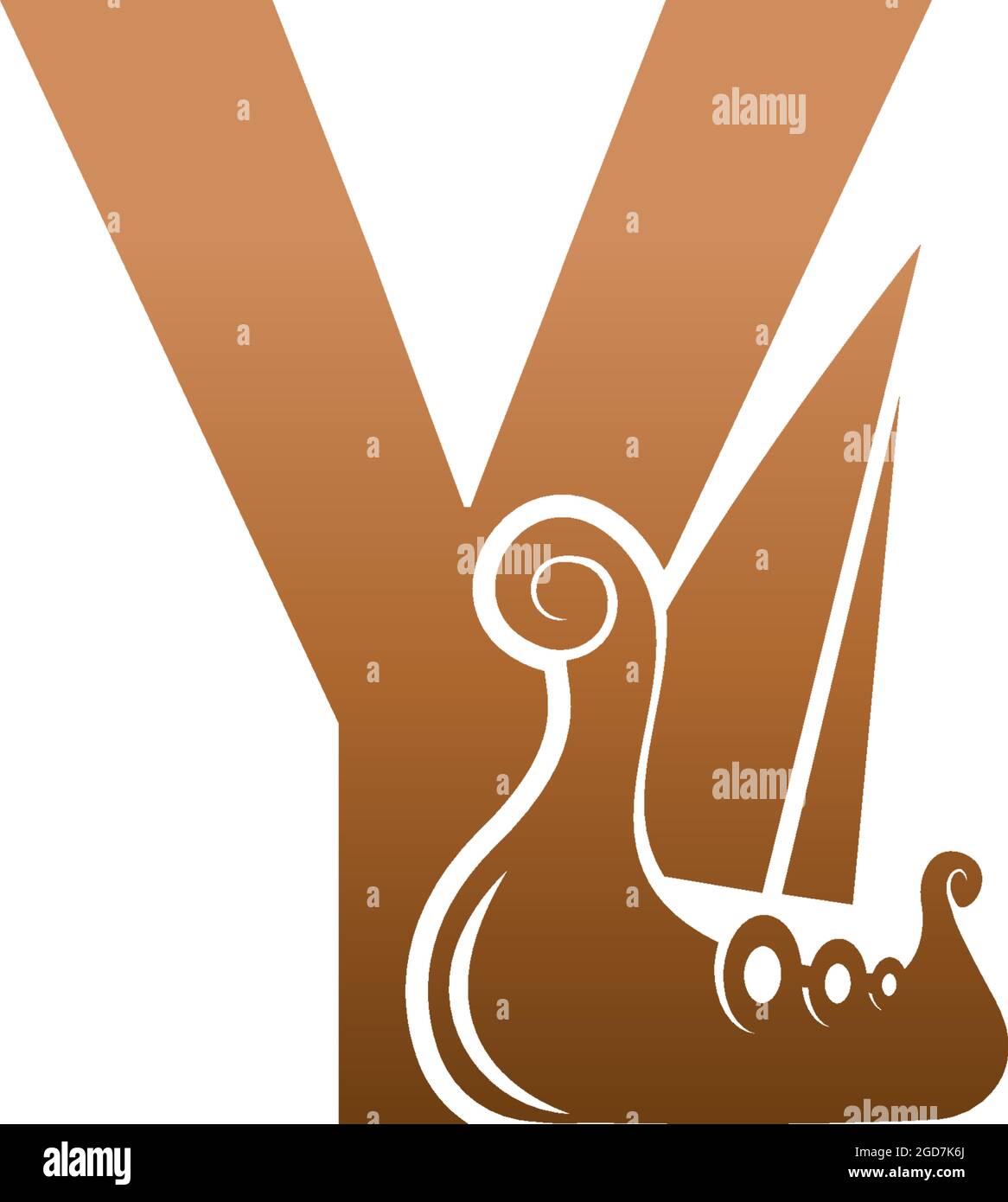 Letter Y with logo icon viking sailboat design template illustration ...