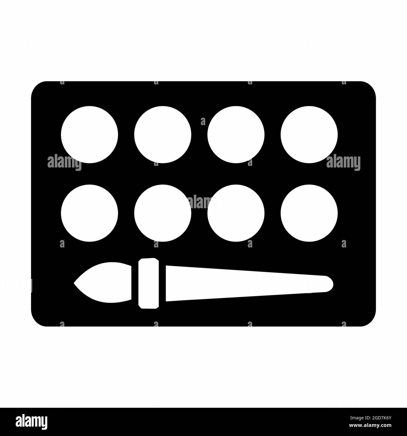 Icon Vector of Paints box - Black Style - simple illustration. Editable ...