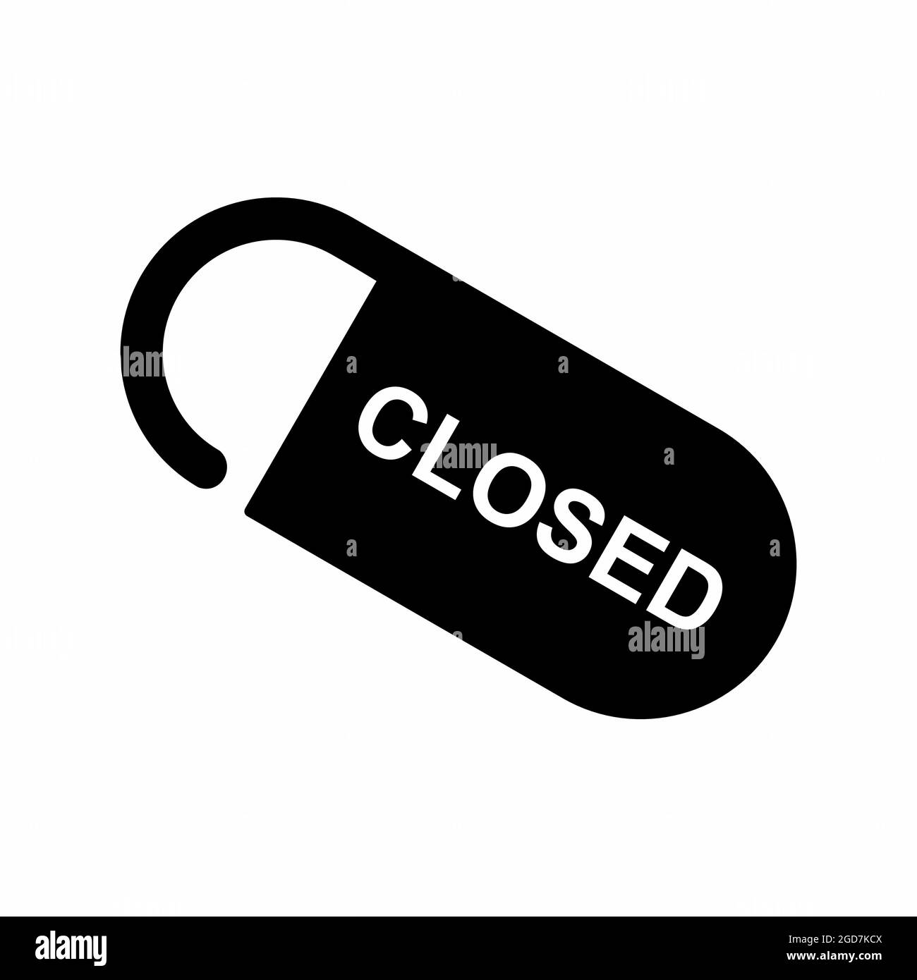 Vector Graphic of Closed Tag - Black Style - simple illustration ...