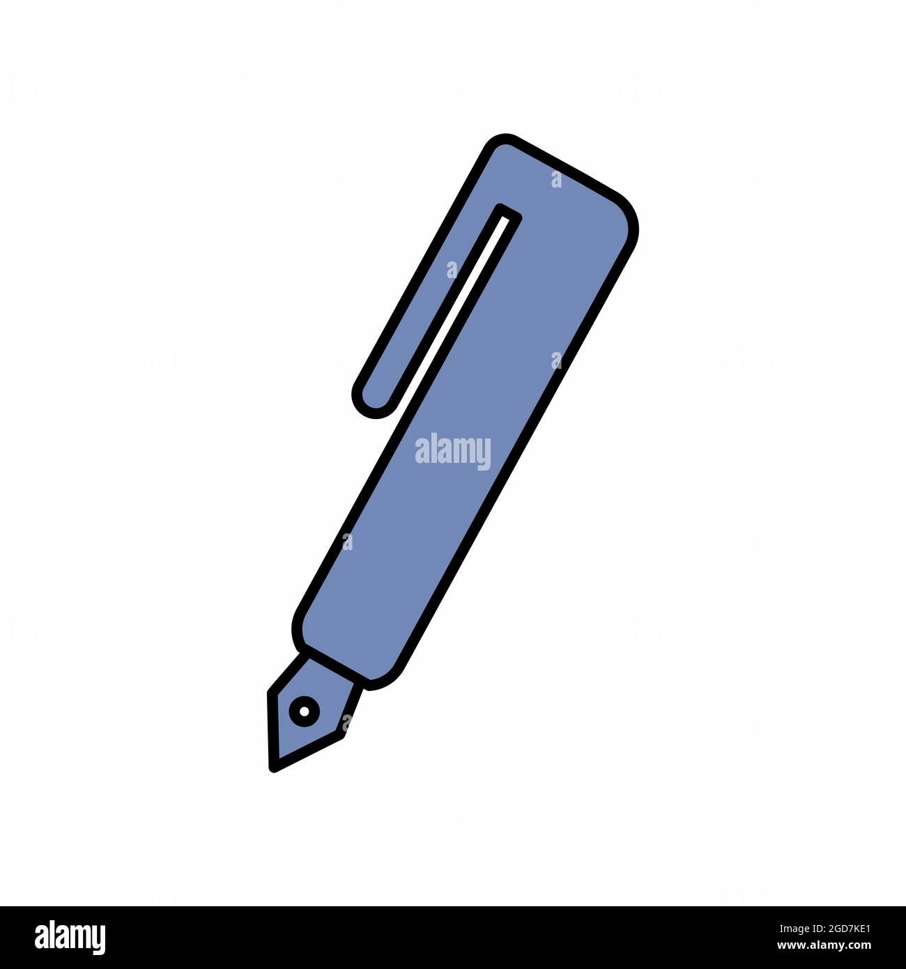 Icon Vector of Fountain Pen - Dark Blue Style - simple illustration ...