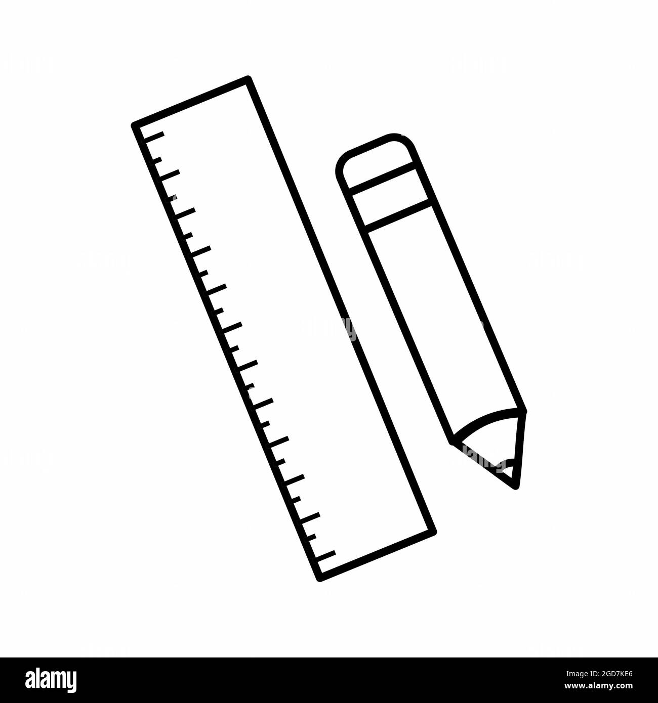 Icon Vector of Pencil Ruler - Line Style - simple illustration ...