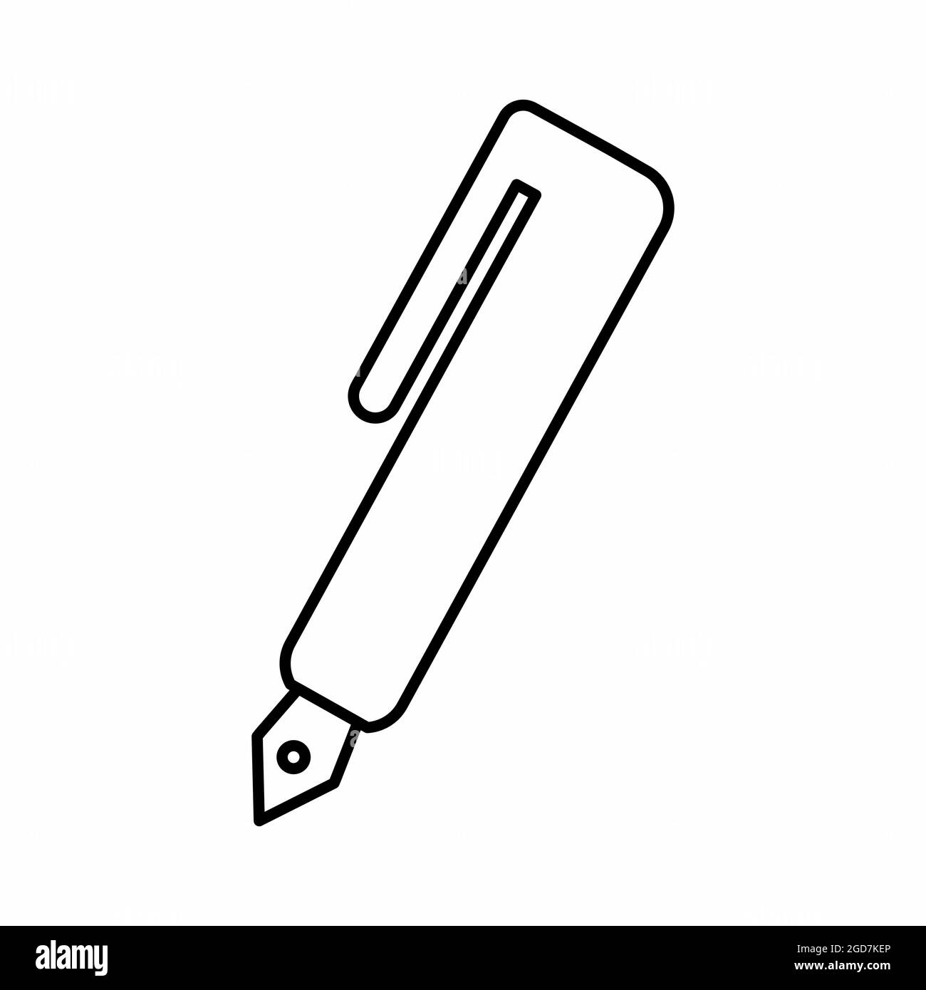 Icon Vector of Fountain Pen - Line Style - simple illustration ...