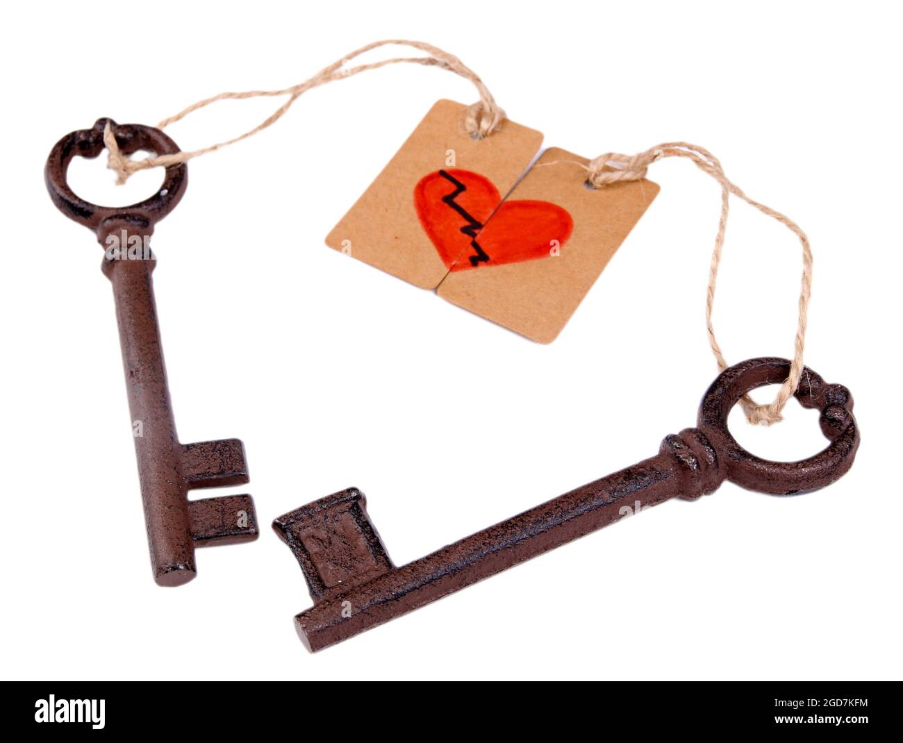 Keys to love, Conceptual photo. Isolated on white Stock Photo - Alamy