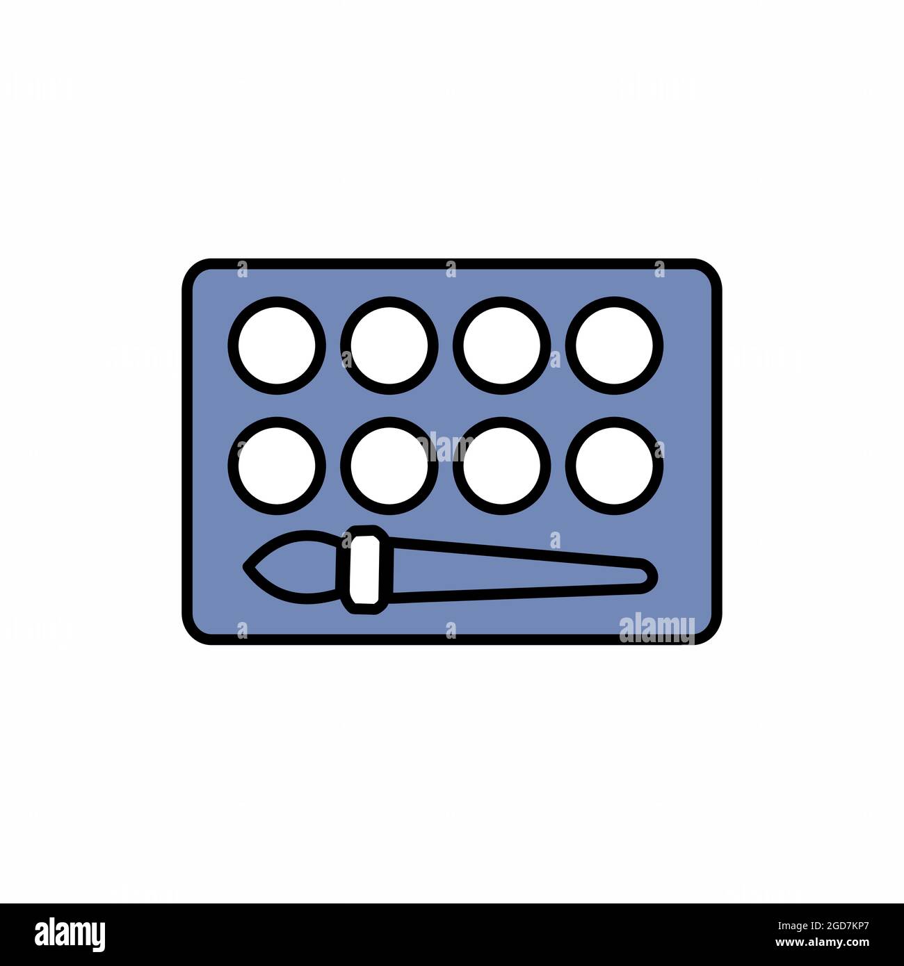 Icon Vector of Paints box - Dark Blue Style - simple illustration ...