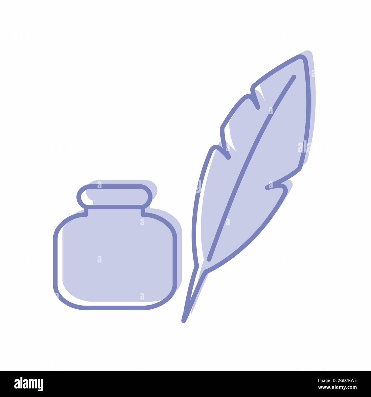 Icon Vector of Feather Quill - Blue Twins Style - simple illustration ...