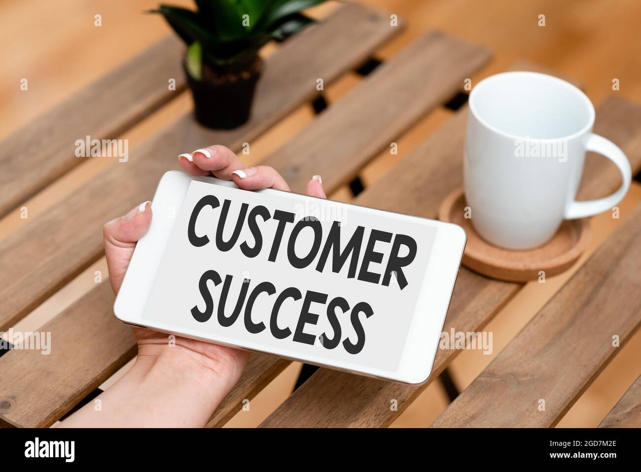 Conceptual caption Customer Success. Concept meaning customers achieve ...