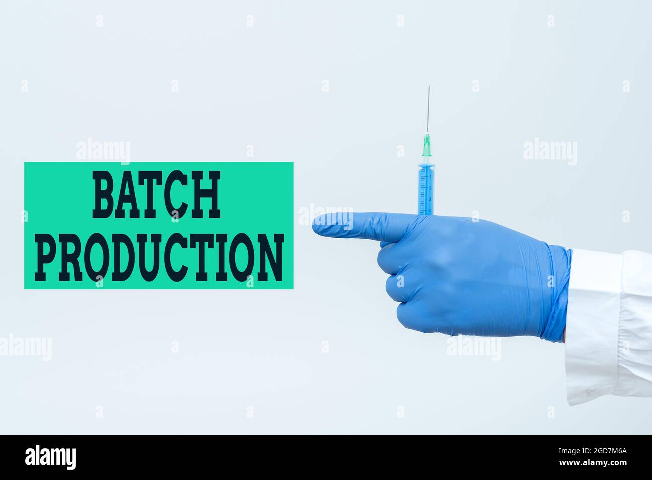Text sign showing Batch Production. Business idea products are ...