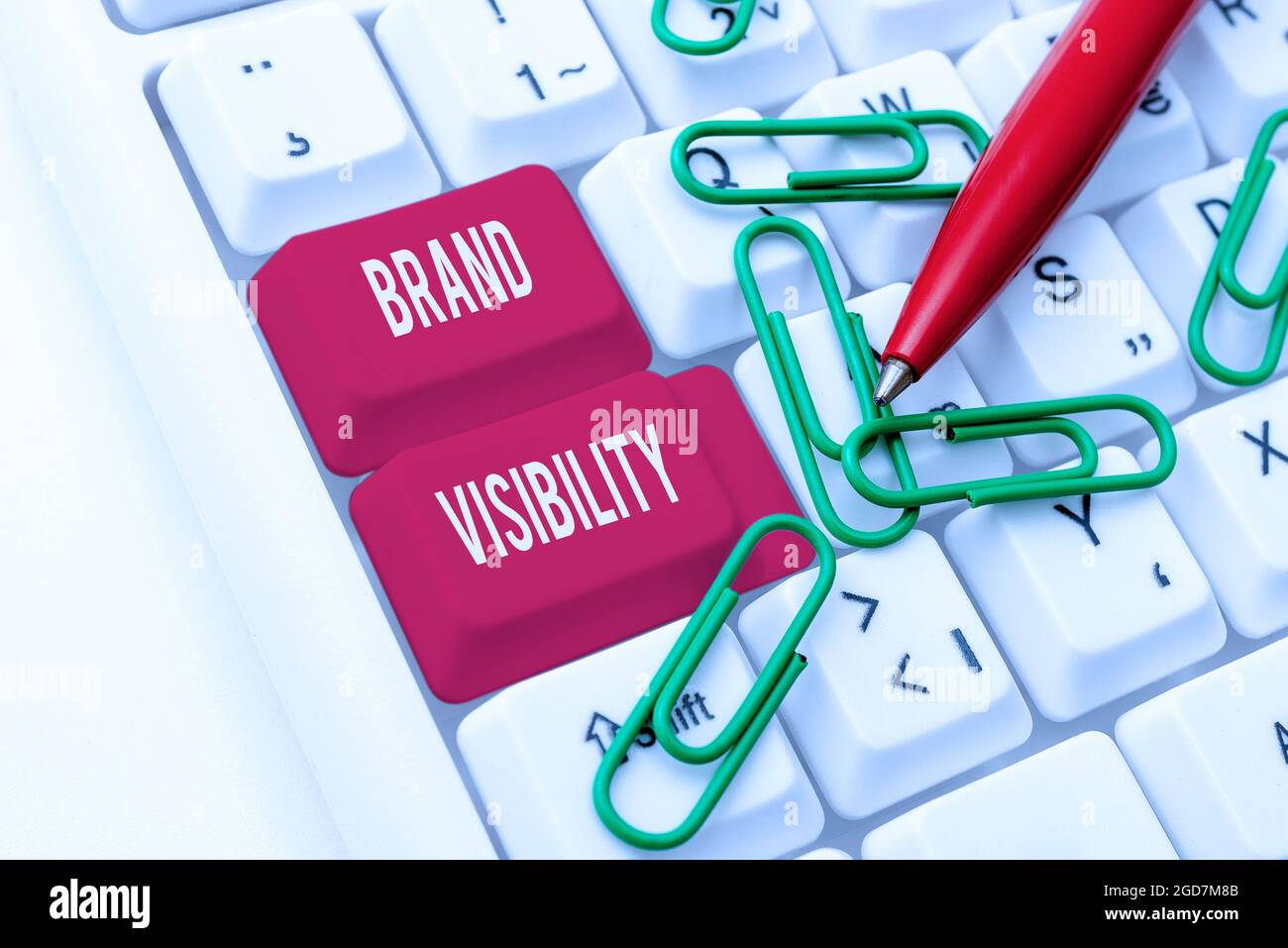 Hand writing sign Brand Visibility. Concept meaning frequency at which ...