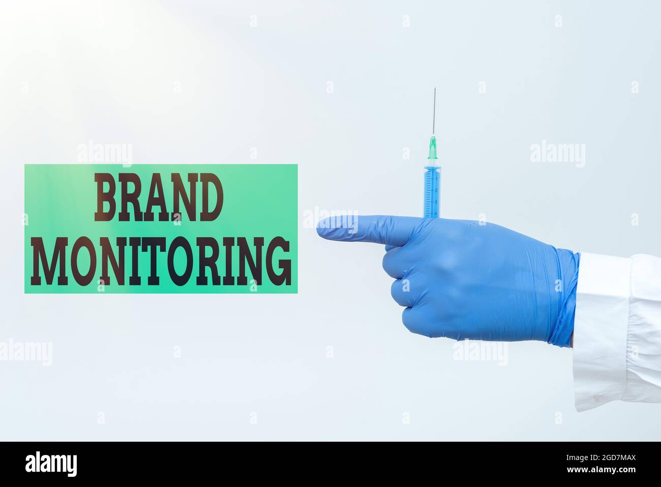 Hand writing sign Brand Monitoring. Internet Concept process to ...