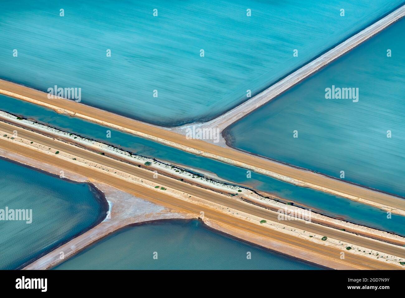 Salt crystallizing ponds hi-res stock photography and images - Alamy