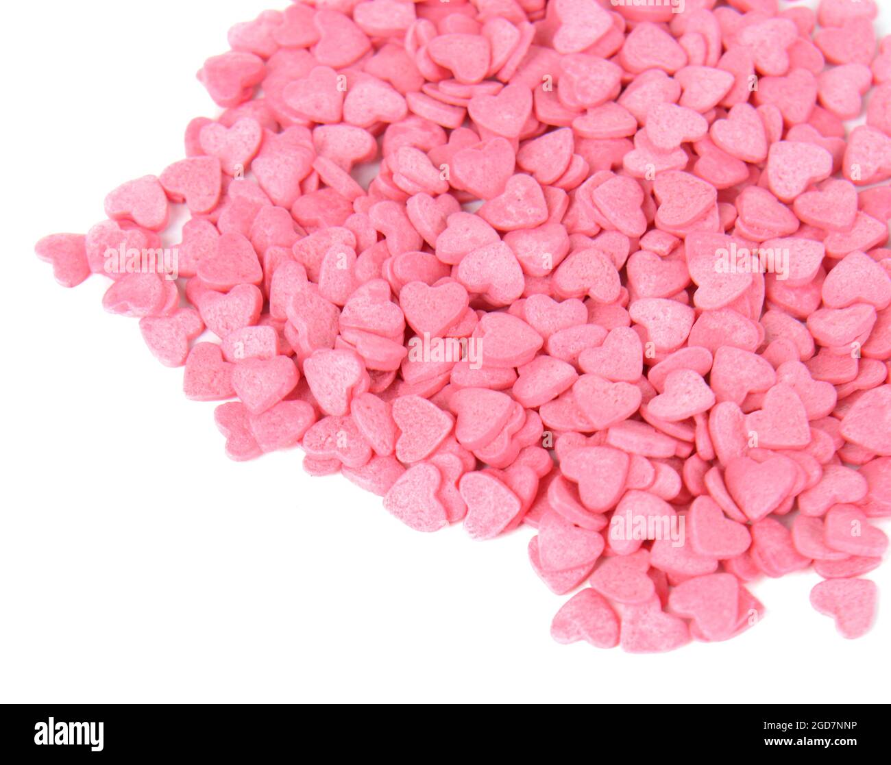 Colorful candy-hearts isolated on white Stock Photo - Alamy