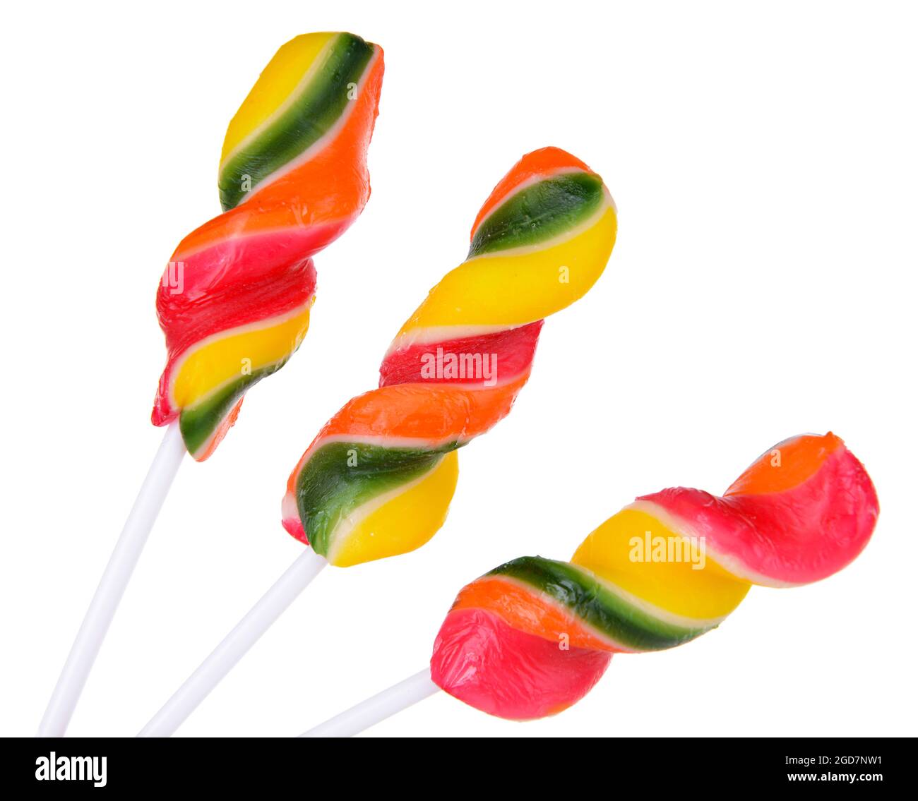Colorful lollipops isolated on white Stock Photo - Alamy