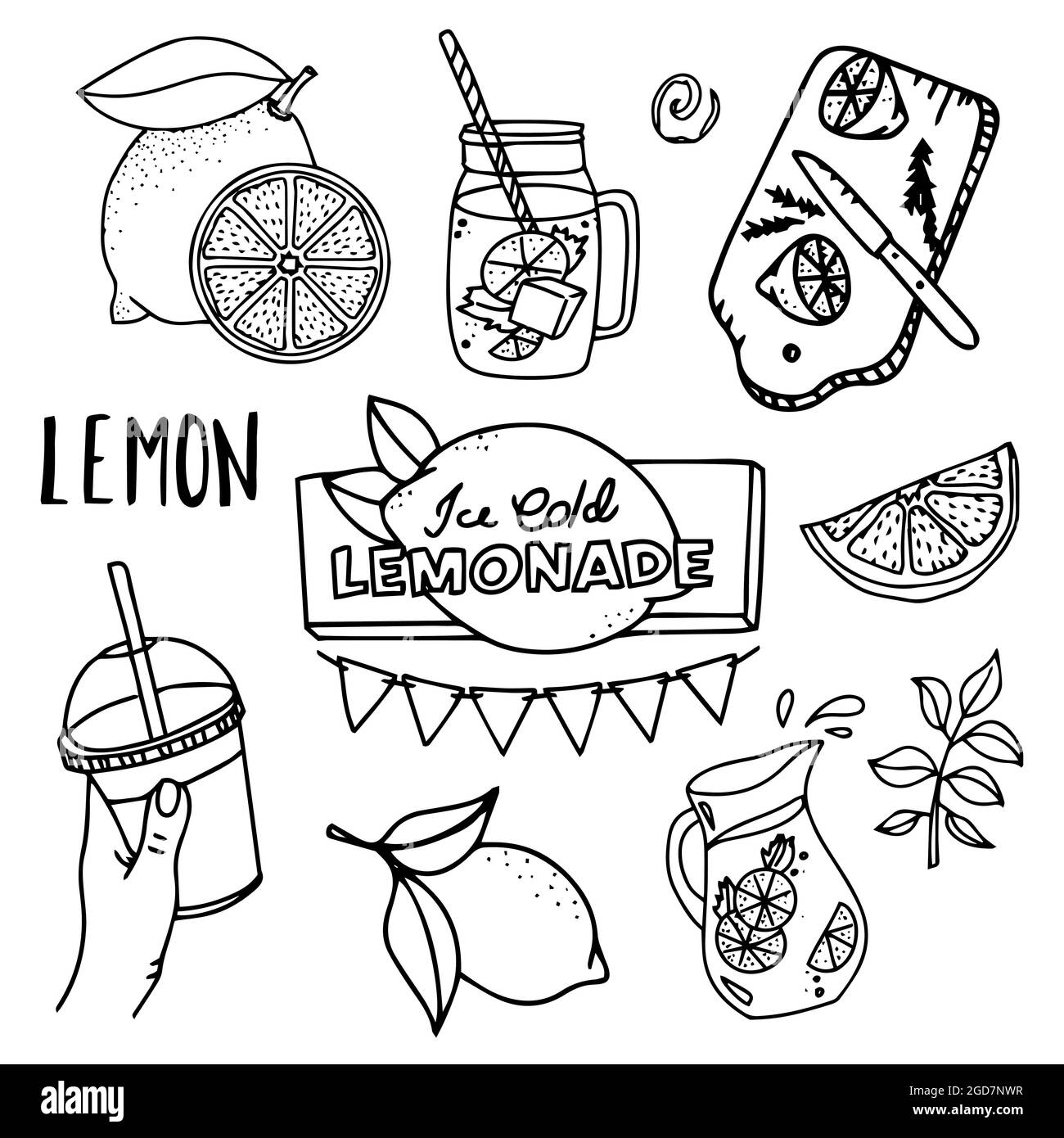 Hand drawing vector illustration isolated on white background. Summer ...