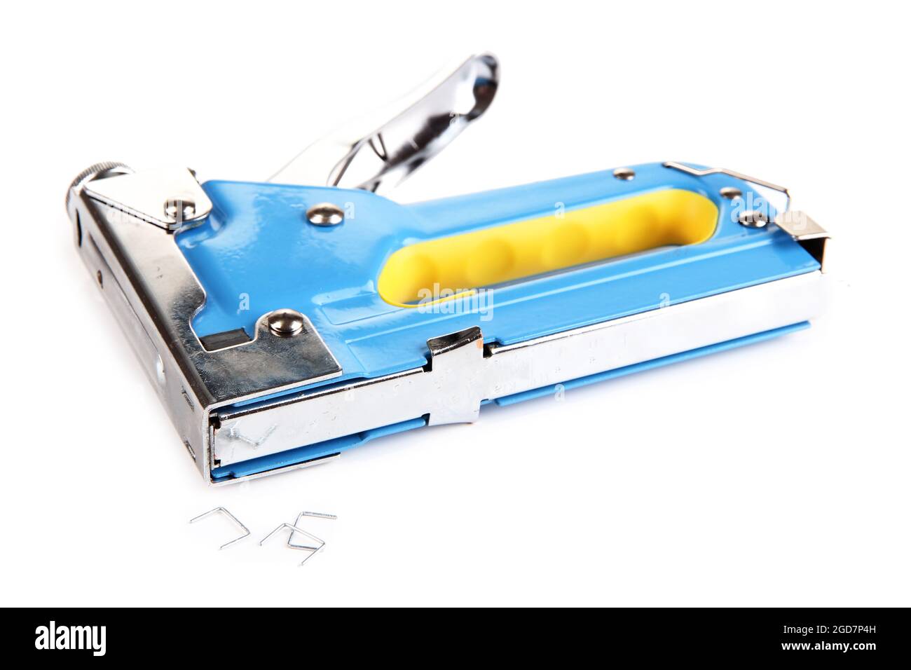Construction stapler and staples isolated on white Stock Photo - Alamy