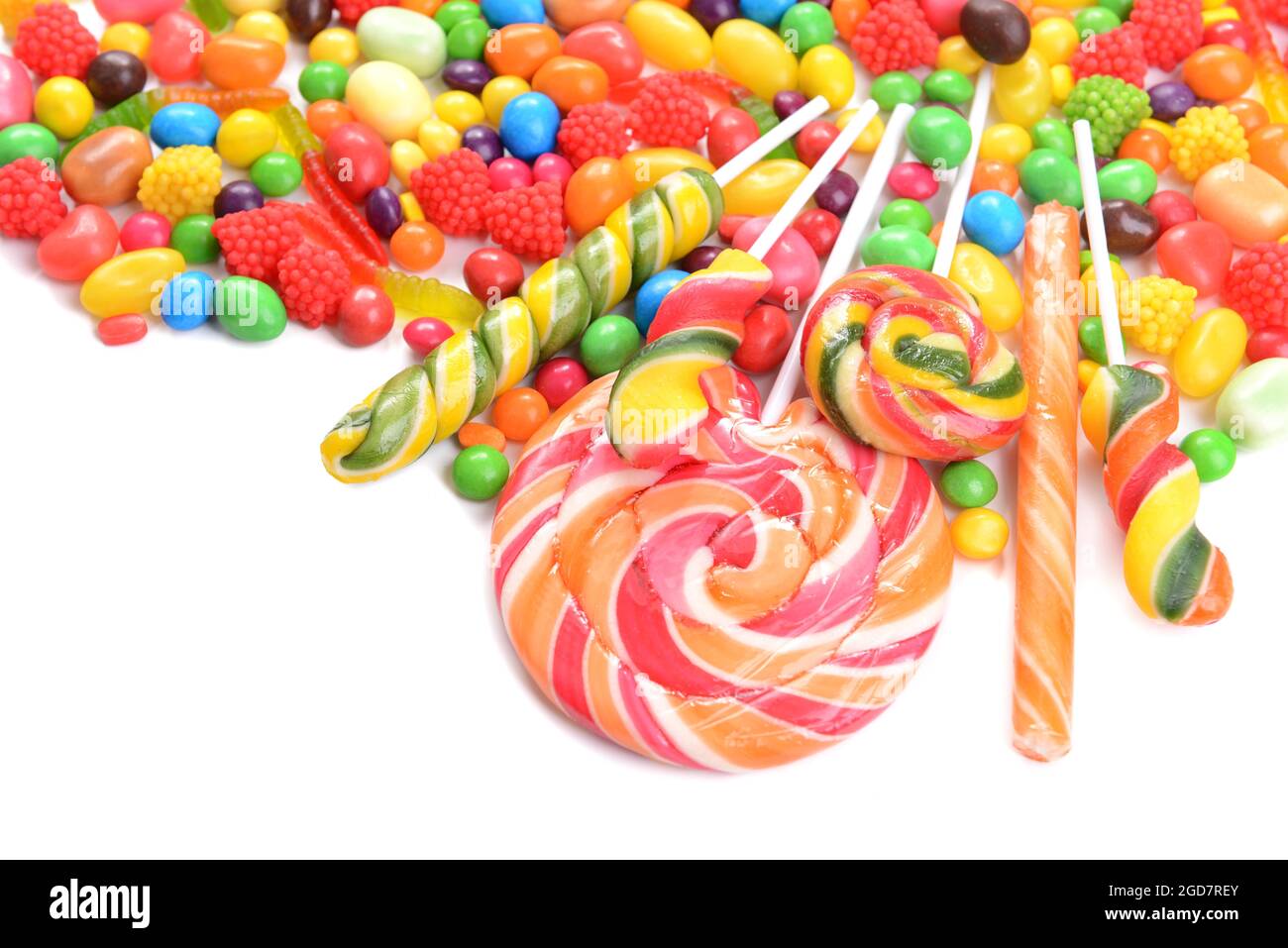 Different colorful fruit candy close-up Stock Photo - Alamy