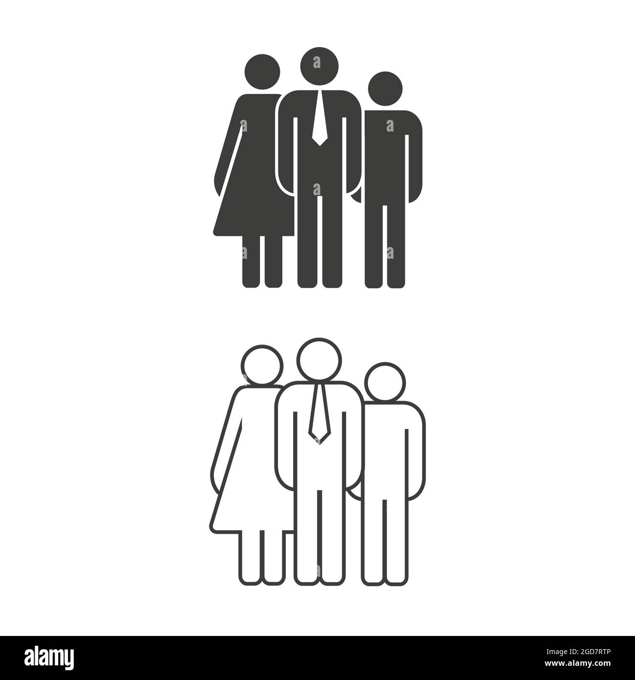 Business team simple icon. Workers employee stick figures. Flat vector ...