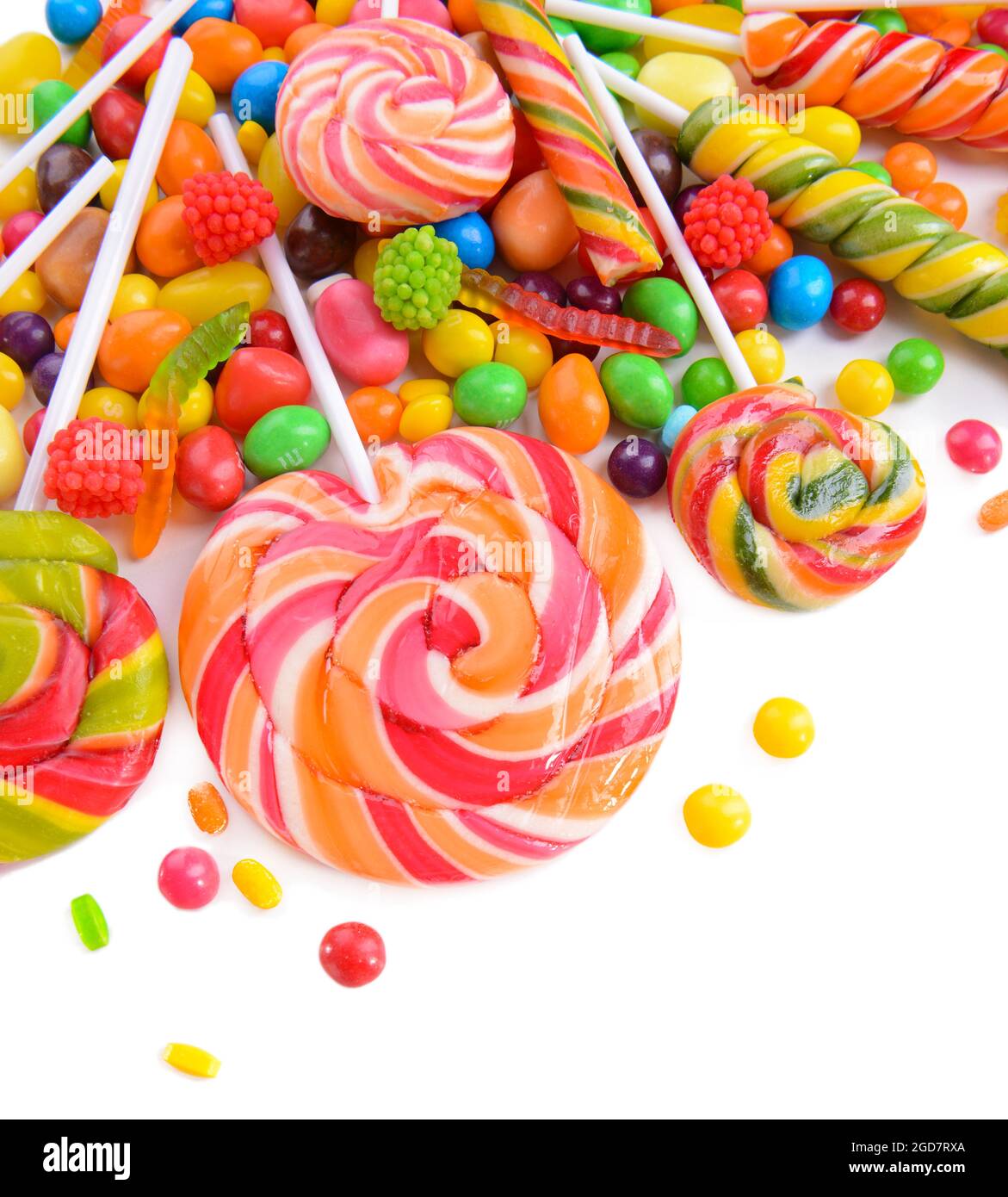 Different colorful fruit candy close-up Stock Photo - Alamy