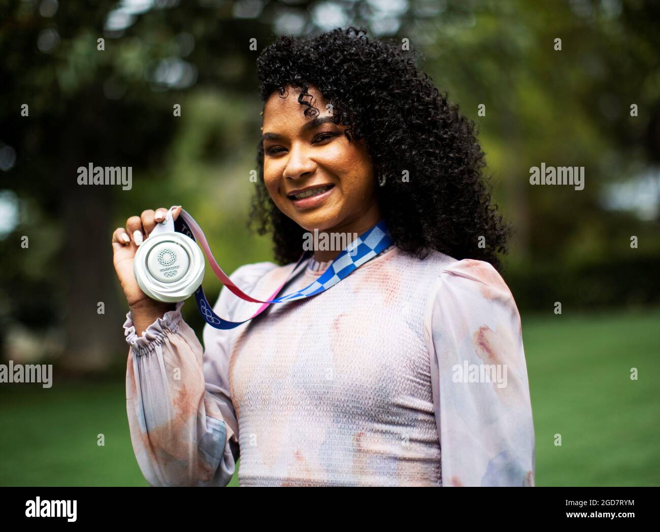 Gymnast jordan chiles hi-res stock photography and images - Alamy
