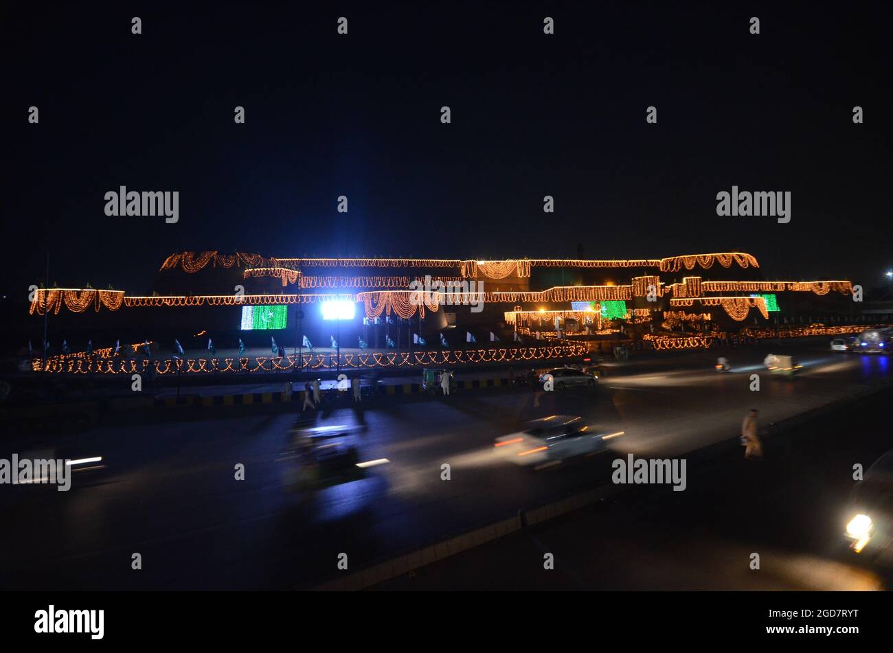Peshawar, Pakistan. 11th Aug, 2021. Beautiful illuminated view of Bala ...