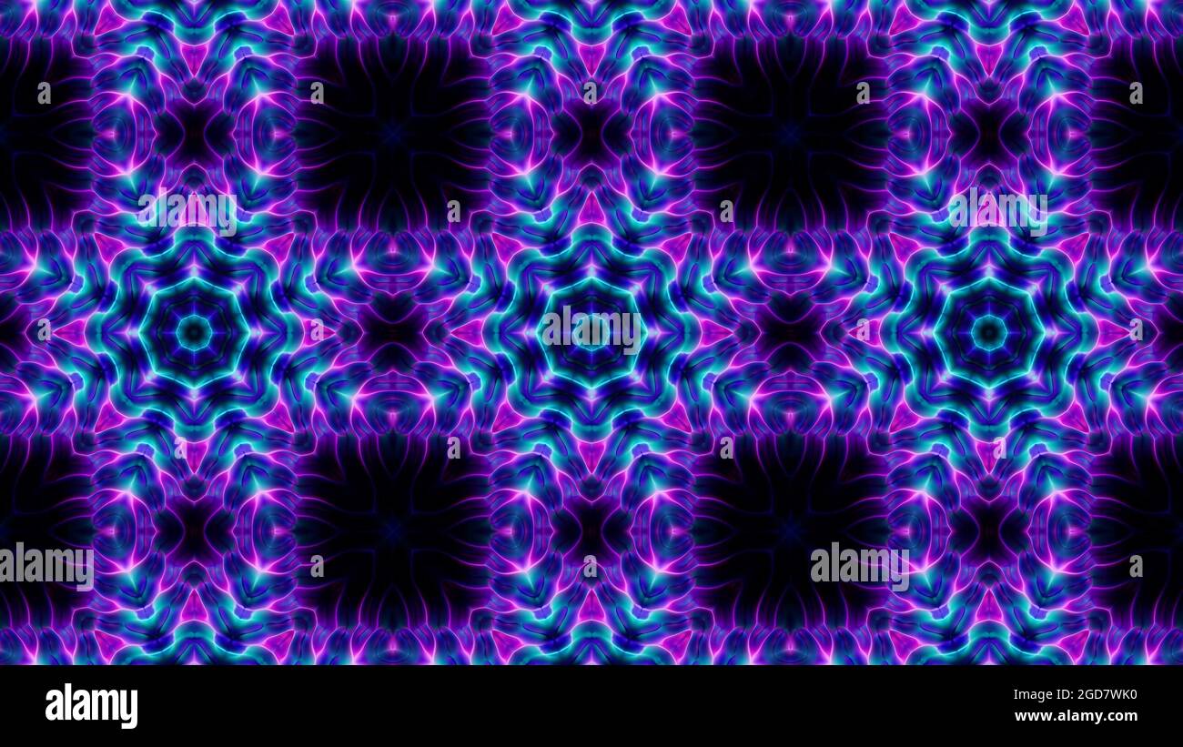 Flat Spike Neon Kaleidoscope Stock Photo - Alamy