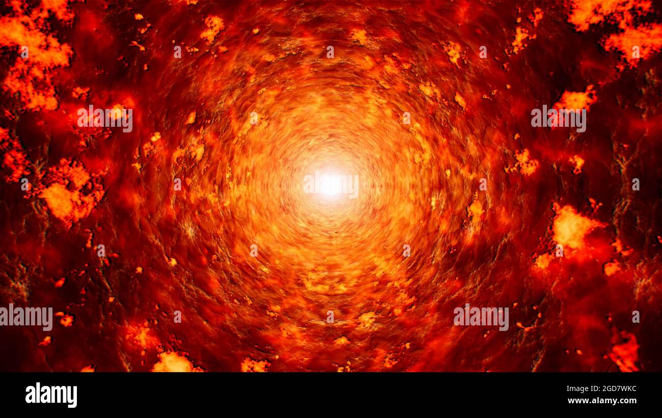 Blowing Fire Particles in the Burning Cave Stock Photo - Alamy