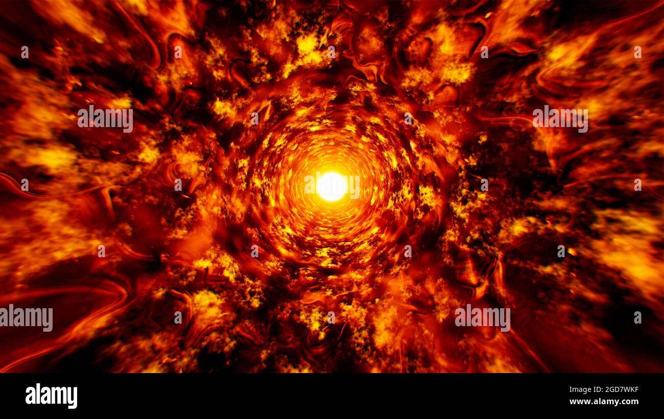 Fire Tunnel Burning Fiercely Stock Photo - Alamy