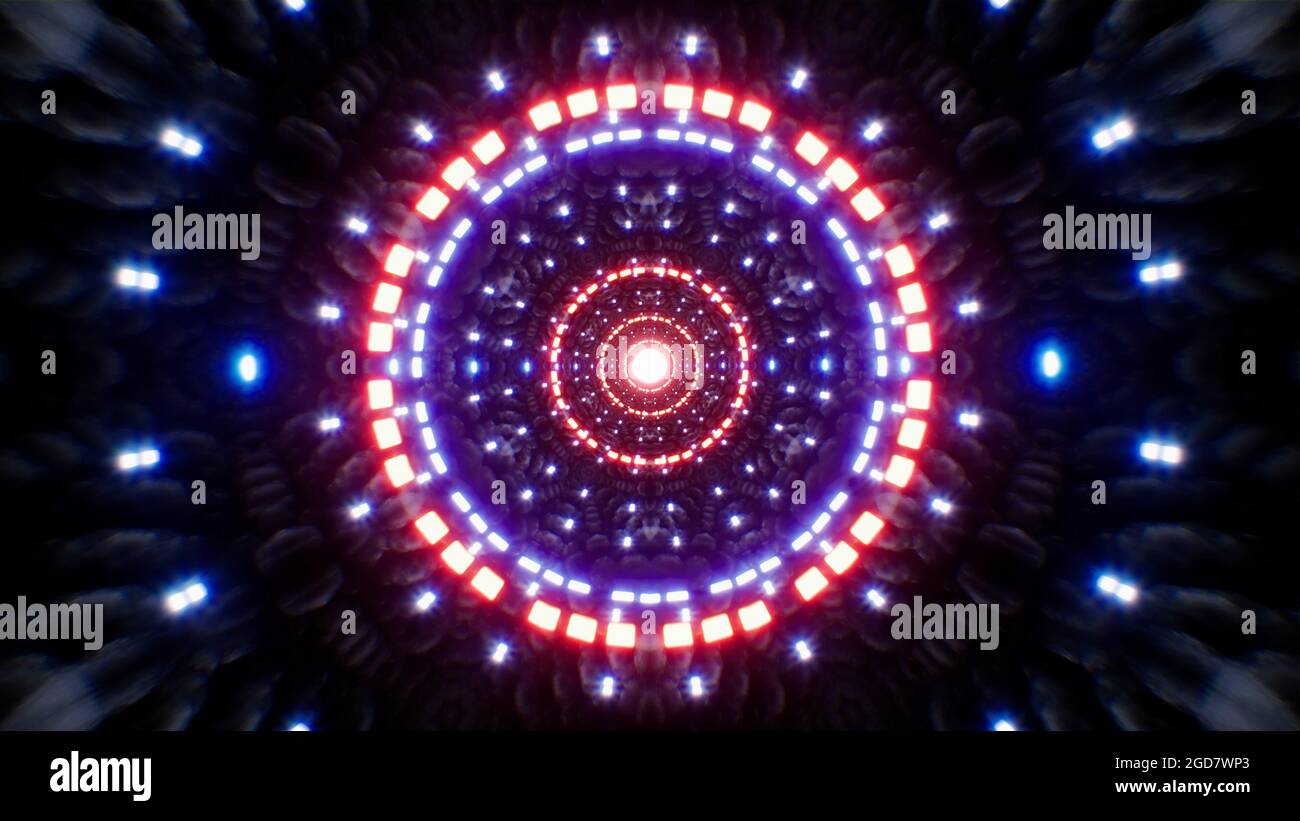 Blink Red Blue Circle Light Organic Pattern Tunnel Stock Photo - Alamy