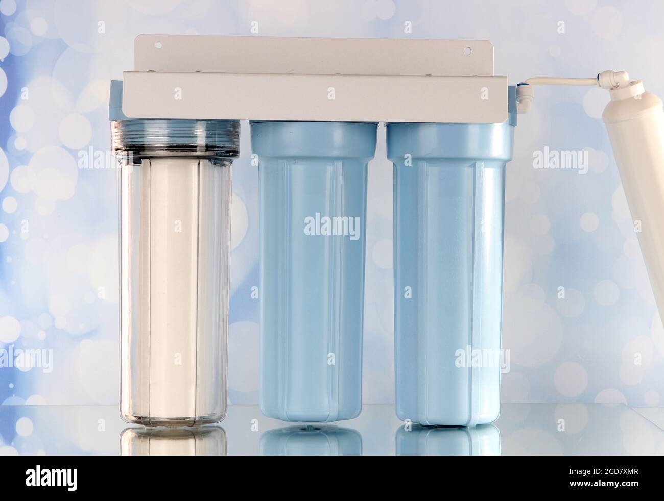 Filter system for water treatment on bright background Stock Photo - Alamy